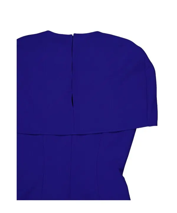 Roland Mouret Cape-overlay Crepe Midi Dress - Blue