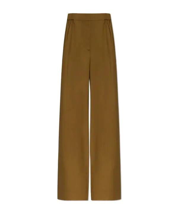 Max Mara Wide-leg Pleated Trousers - Brown