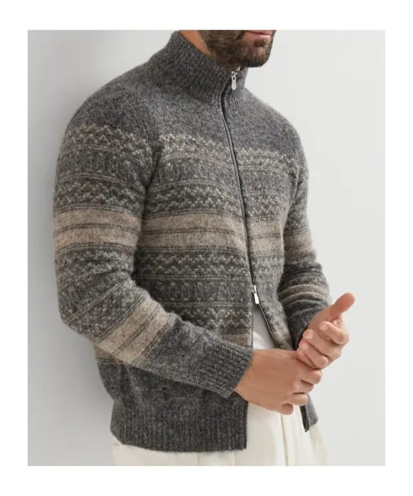 Brunello Cucinelli Fair Isle Zip-up Sweater