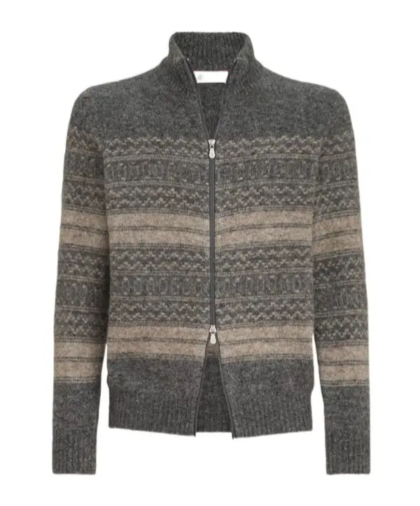 Brunello Cucinelli Zip-up High Neck Cardigan - Black