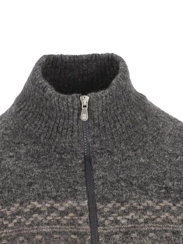 Brunello Cucinelli Zip-up High Neck Cardigan - Black
