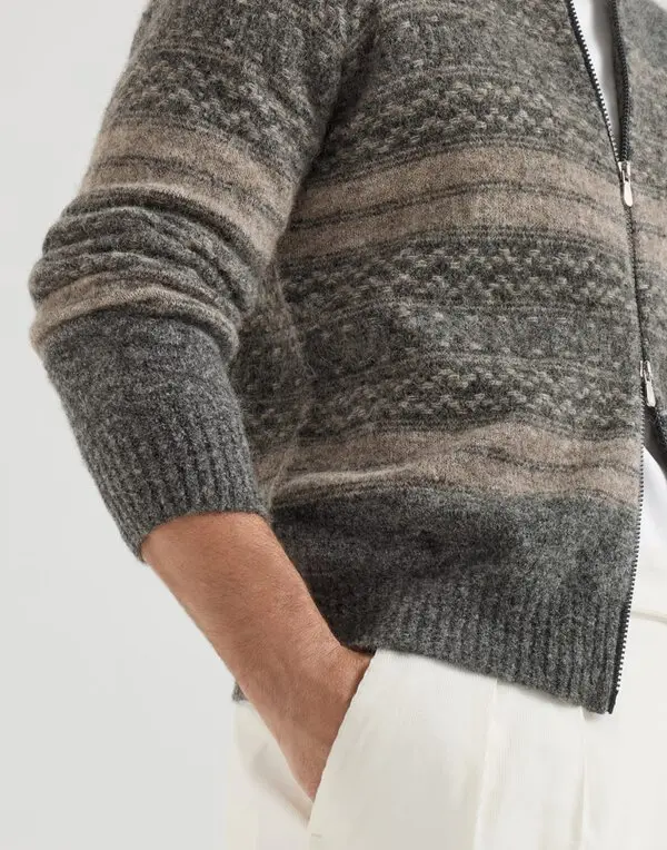 Brunello Cucinelli Zip-up High Neck Cardigan - Black