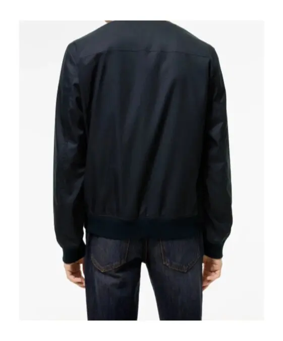 Burberry Glenfields Harrington Jacket With Knitted Check Collar
