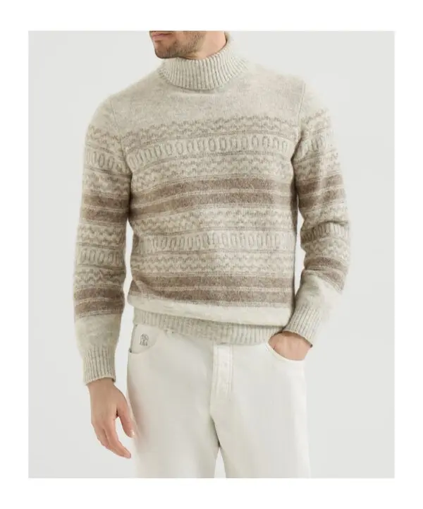 Brunello Cucinelli Fair Isle Turtleneck Sweater