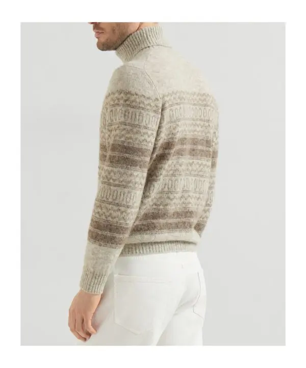 Brunello Cucinelli Fair Isle Turtleneck Sweater