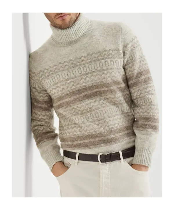 Brunello Cucinelli Fair Isle Turtleneck Sweater