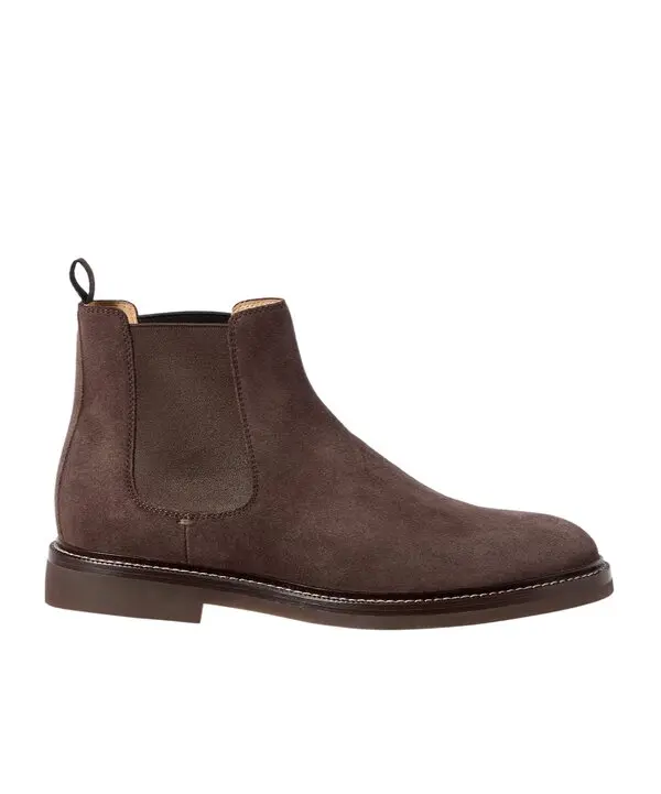 Brunello Cucinelli Suede Chelsea Boots - Mocha