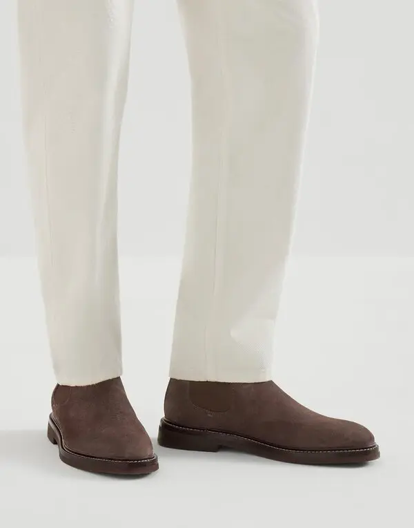 Brunello Cucinelli Suede Chelsea Boots - Mocha