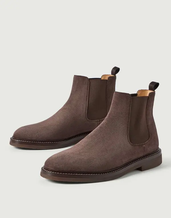 Brunello Cucinelli Suede Chelsea Boots - Mocha