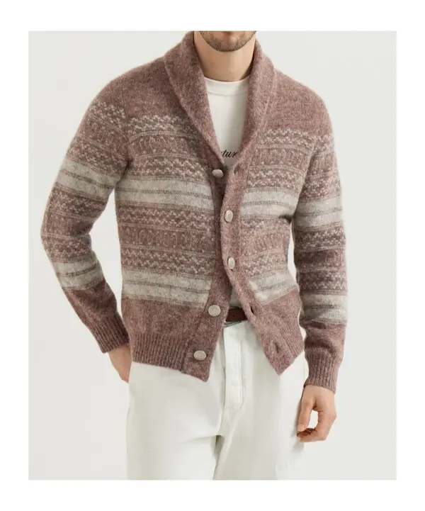 Brunello Cucinelli Nordic-jacquard Alpaca, Cashmere And Wool Cardigan