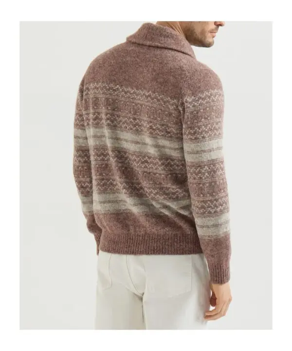 Brunello Cucinelli Nordic-jacquard Alpaca, Cashmere And Wool Cardigan