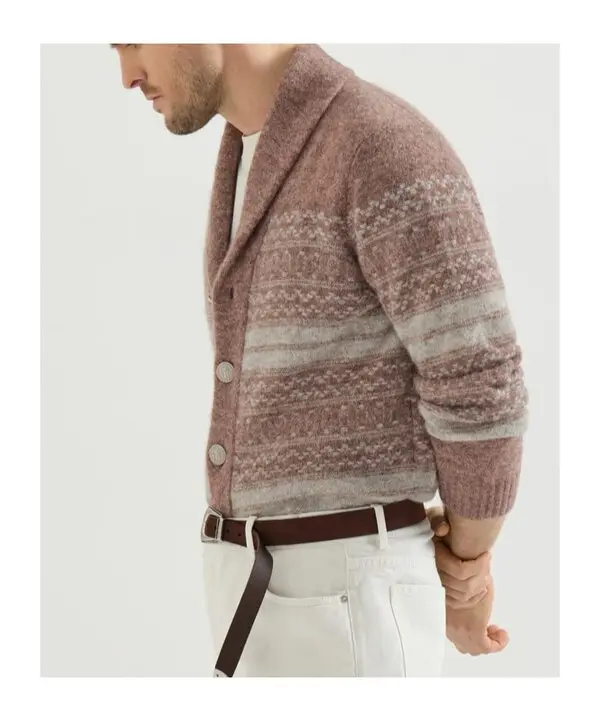 Brunello Cucinelli Nordic-jacquard Alpaca, Cashmere And Wool Cardigan