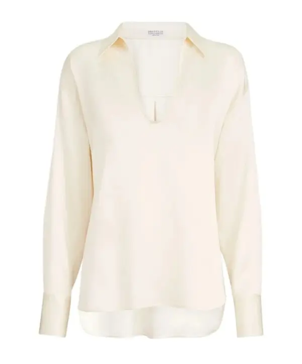 Brunello Cucinelli Silk Satin Blouse