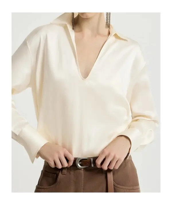 Brunello Cucinelli Silk Satin Blouse