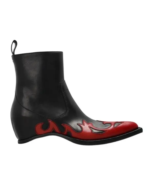 MAISON MARGIELA Heel-less Western Flames Boots - Black