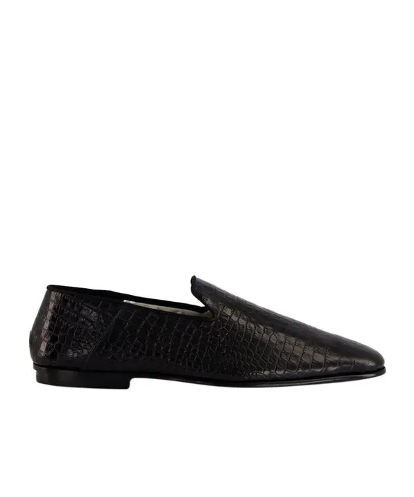 TOM FORD Crocodile-embossed Loafers - Black