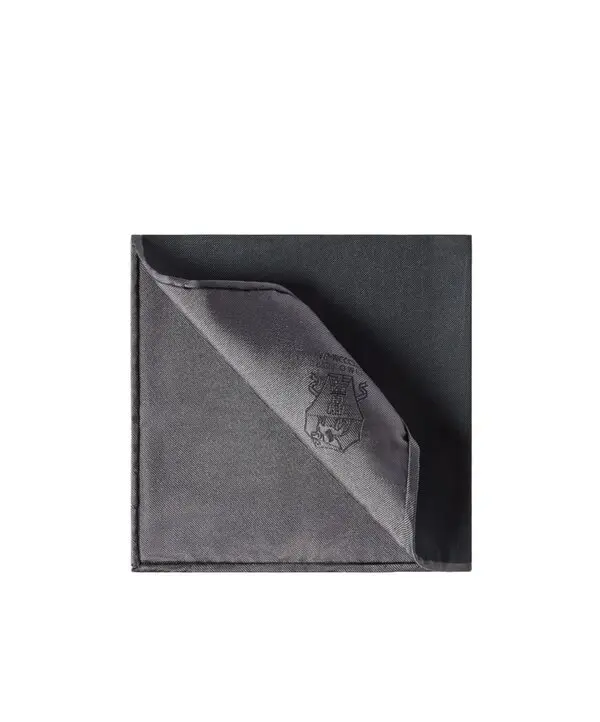 Brunello Cucinelli Logo-print Pocket Square - Anthracite