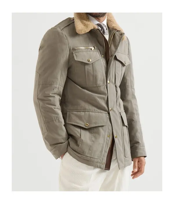 Brunello Cucinelli Drawstring Waist Zip-up Jacket - Medium Gray