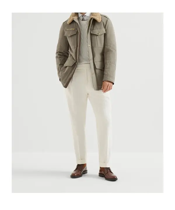 Brunello Cucinelli Drawstring Waist Zip-up Jacket - Medium Gray