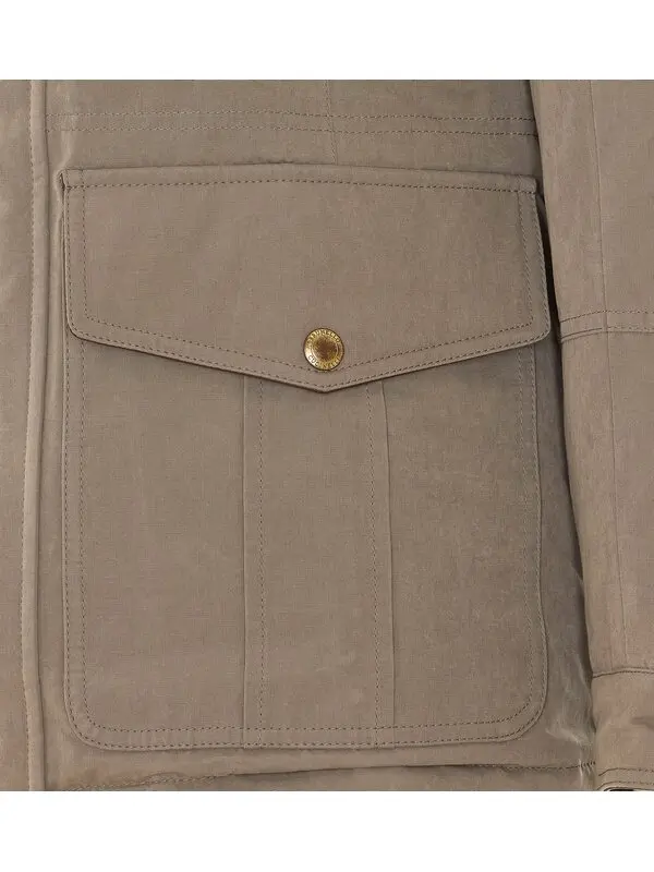 Brunello Cucinelli Drawstring Waist Zip-up Jacket - Medium Gray