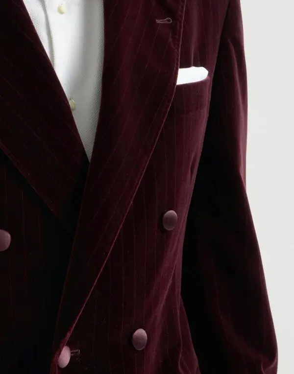 Brunello Cucinelli Double-breasted Blazer - Bordeaux