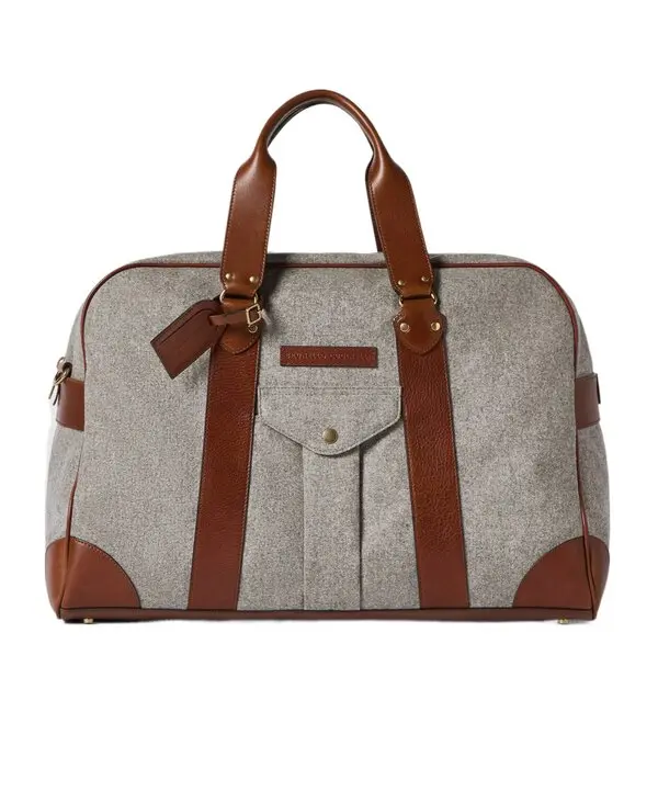 Brunello Cucinelli Leather-trim Holdall Bag - Medium Gray