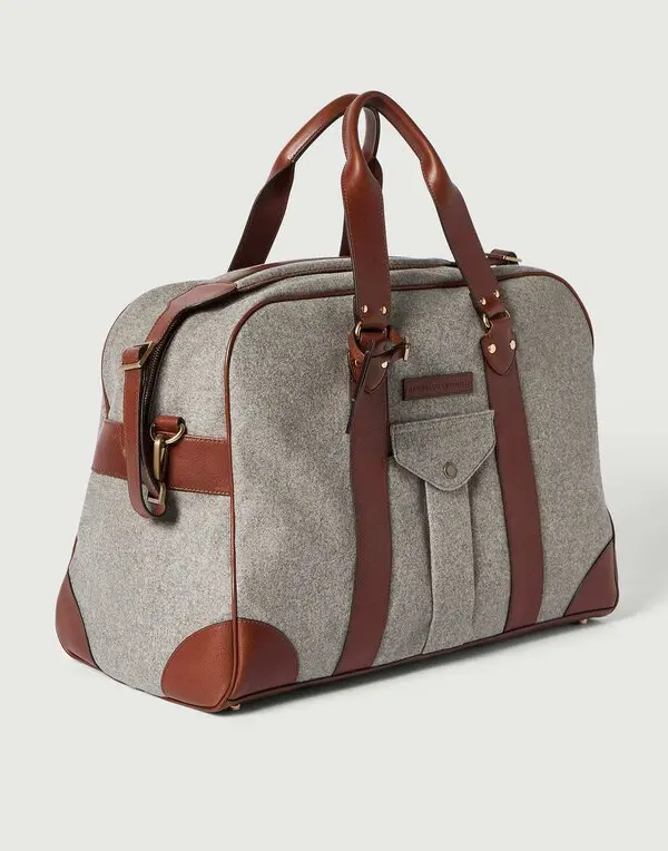 Brunello Cucinelli Leather-trim Holdall Bag