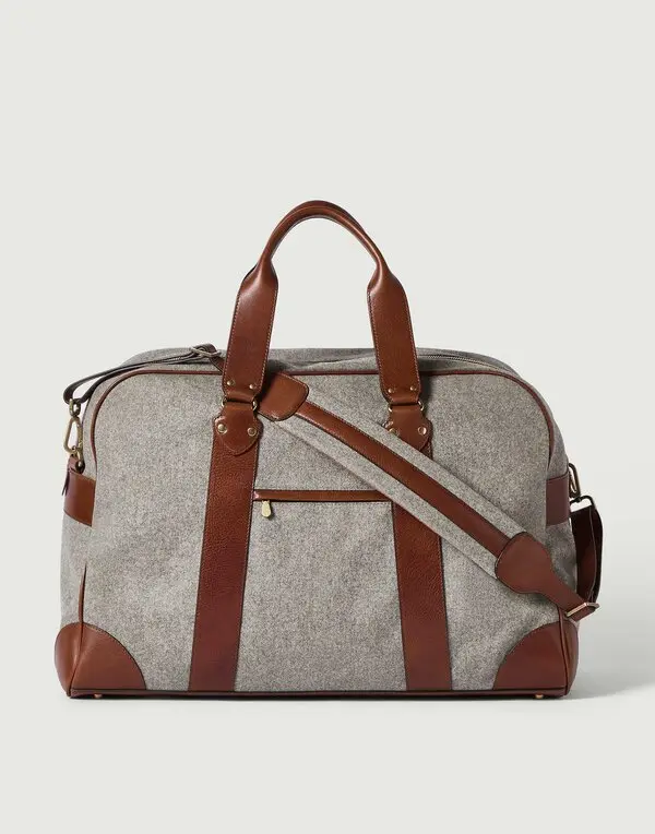 Brunello Cucinelli Leather-trim Holdall Bag