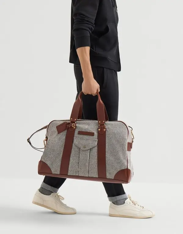 Brunello Cucinelli Leather-trim Holdall Bag
