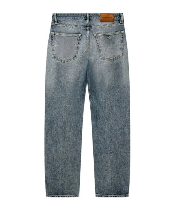 Emporio Armani Regular Fit Five-pocket Whiskered Denim Jeans