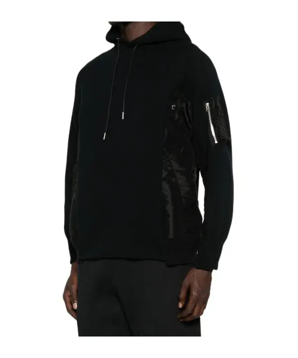 Sacai Panelled Zip-pocket Hoodie