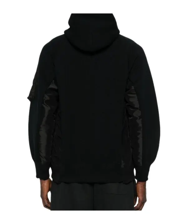 Sacai Panelled Zip-pocket Hoodie