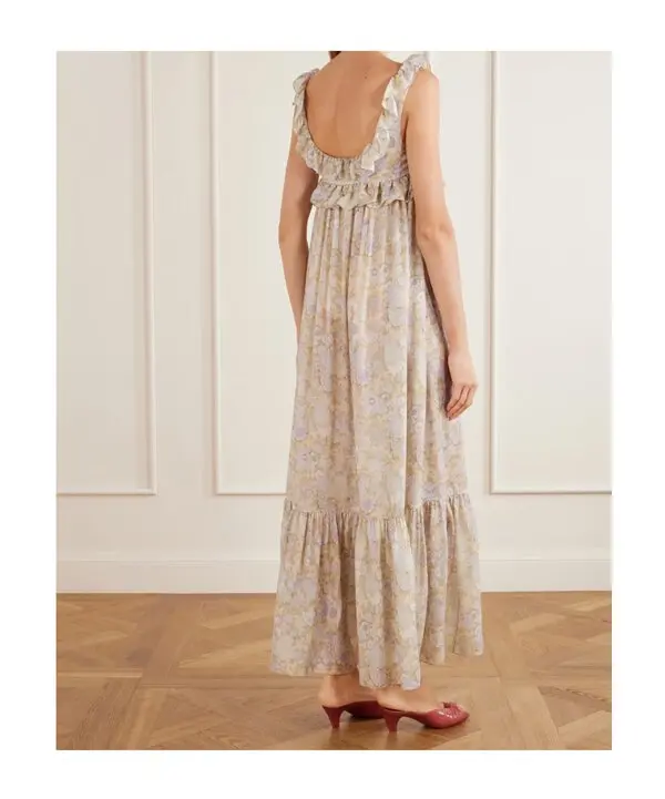 Chloé Ruffled Floral-print Maxi Dress
