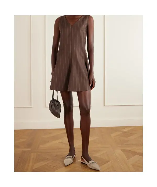 Brunello Cucinelli Suede Pointed-toe Slingback Flats