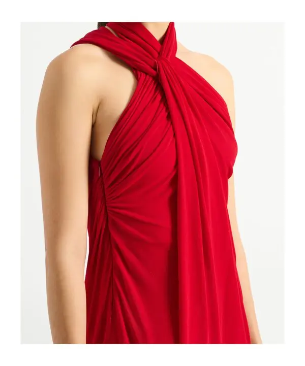 Balmain Long Draped Jersey Dress