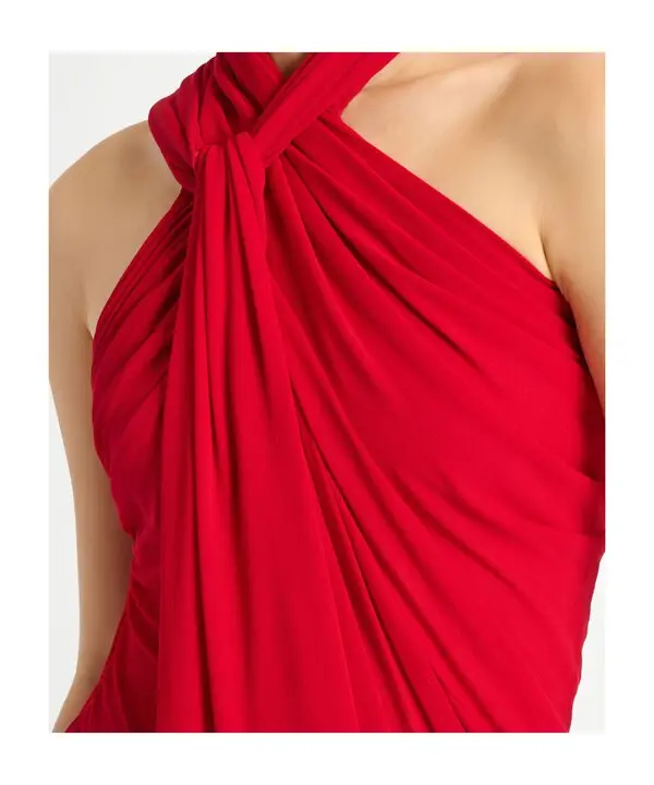 Balmain Long Draped Jersey Dress