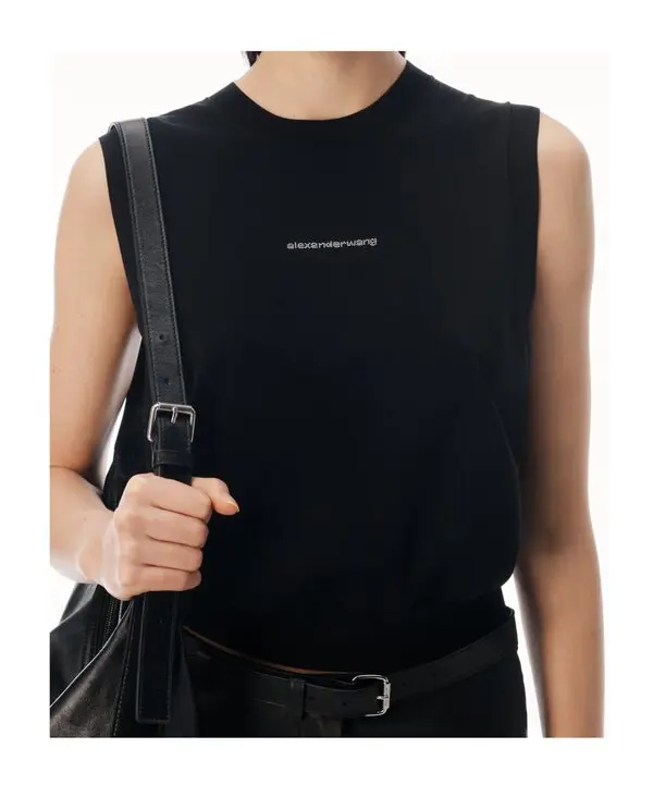 Alexander Wang Crystal-logo Tank Top