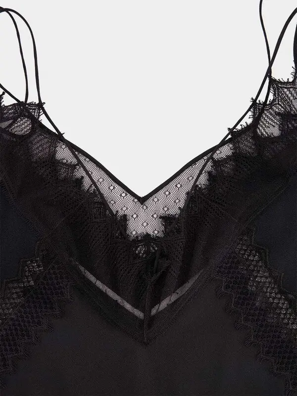 TOM FORD Lace-trimmed Satin Top