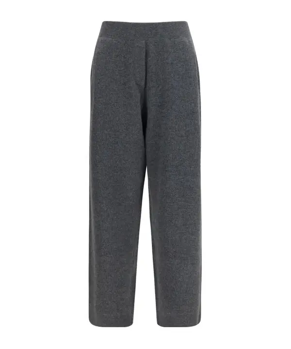 Brunello Cucinelli Ribbed-knit Cashmere Trousers - Black