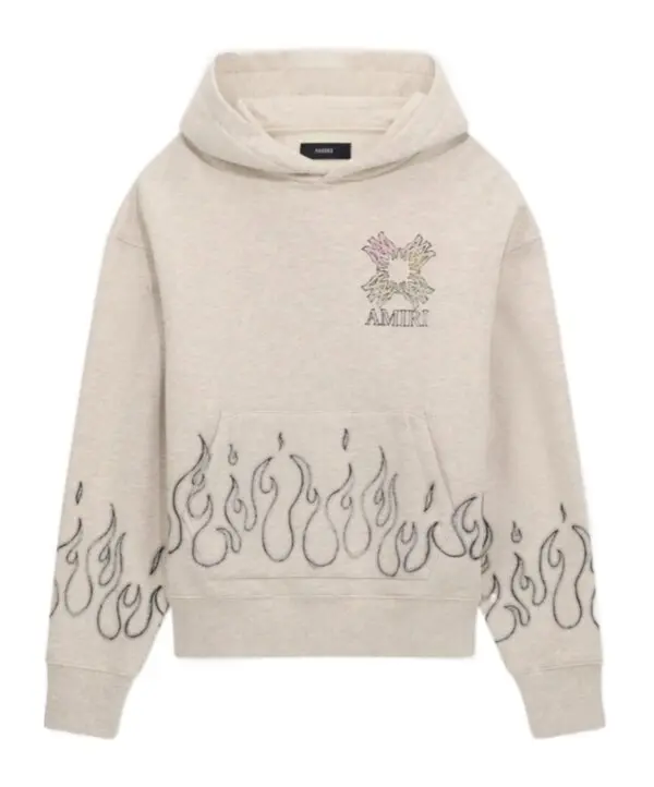 Amiri Ma Quad Flames Os Hoodie - Ivory