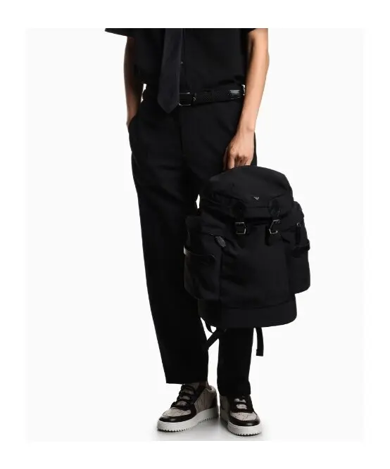 Emporio Armani Leather Buckle Backpack