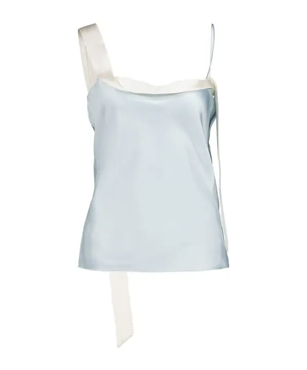 TOM FORD Silk Camisole Top - Blue, Off-white