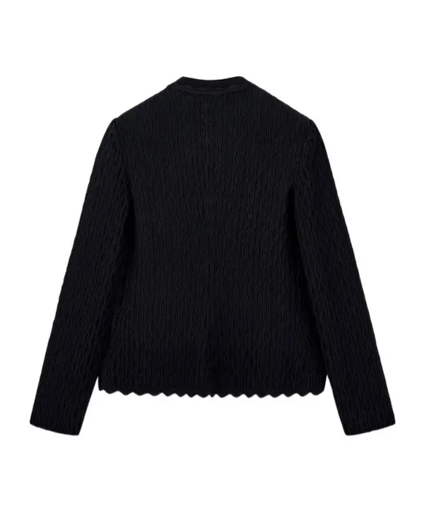 Emporio Armani Double Ottoman Blazer With Wavy Texture