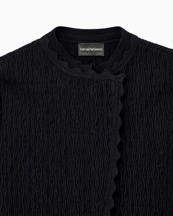 Emporio Armani Double Ottoman Blazer With Wavy Texture