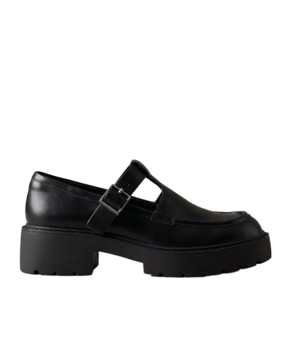 Calvin Klein Bold Leather Mary Jane Loafers - Triple Black