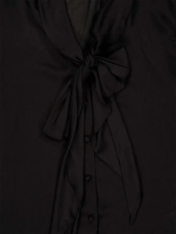 Balmain Silk Shirt With Tie Detail