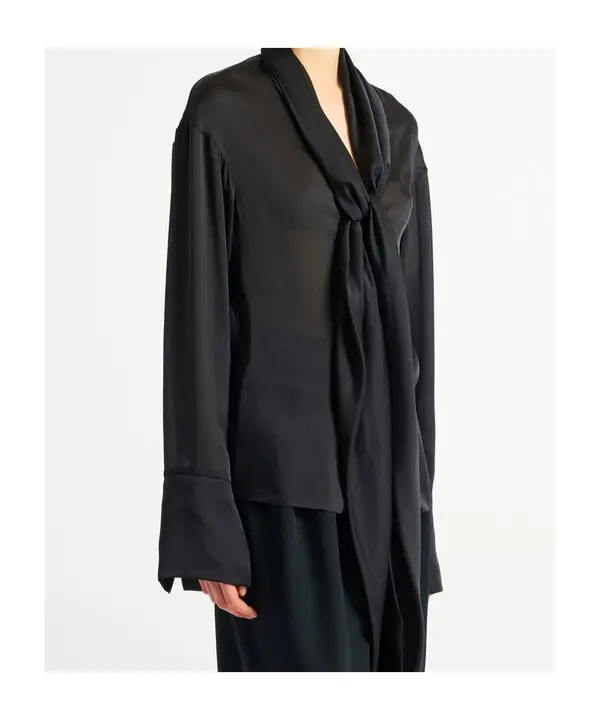 Balmain Silk Shirt With Tie Detail
