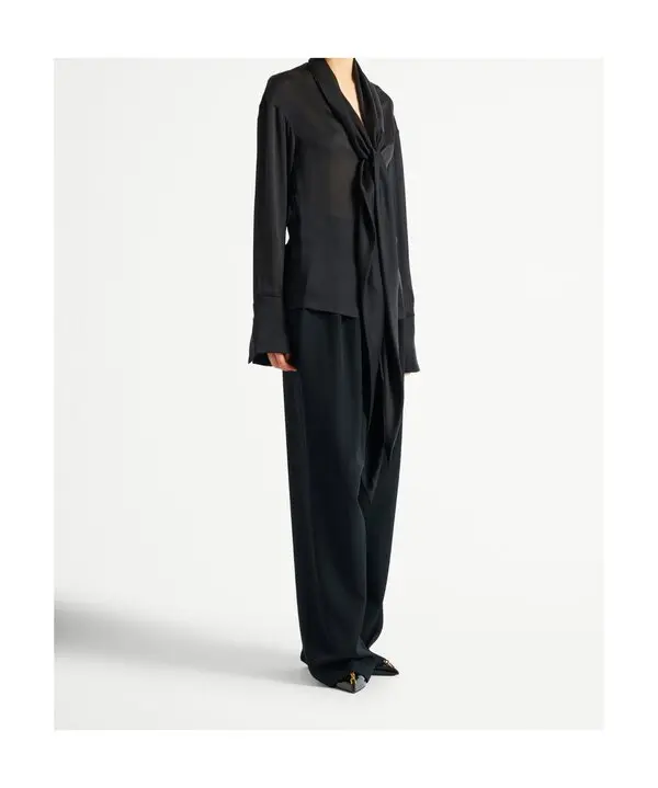 Balmain Silk Shirt With Tie Detail