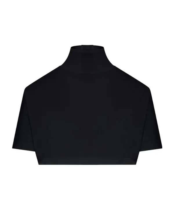 Alaïa Cropped High Neck T-shirt - Black