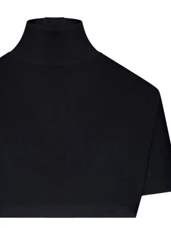 Alaïa Cropped High Neck T-shirt - Black